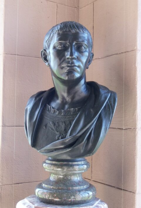 Portrait bust of Julius Caesar in bronze - Newport Restoration Foundation